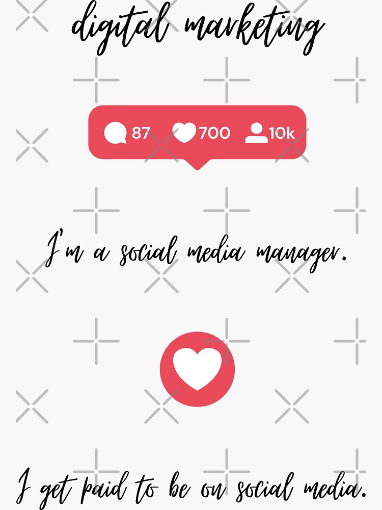 "Social Media Digital Marketing Manager Stickers Set" Sticker for Sale ...
