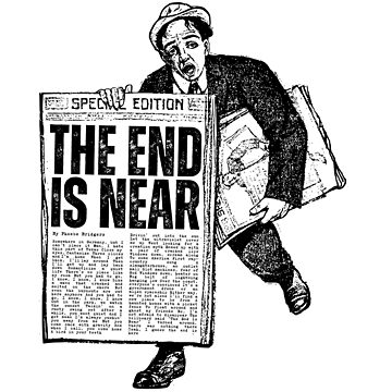 "i know the end" Sticker for Sale by traddykes | Redbubble