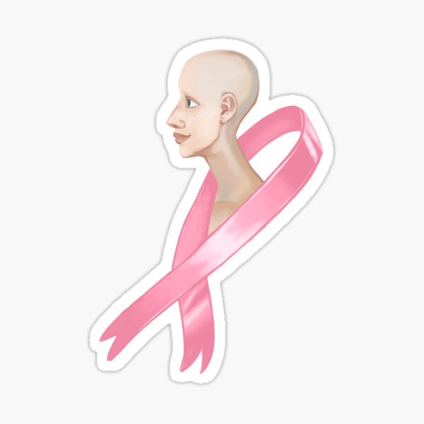"Pink Cancer Ribbon Head" Sticker for Sale by AliceMermaid | Redbubble