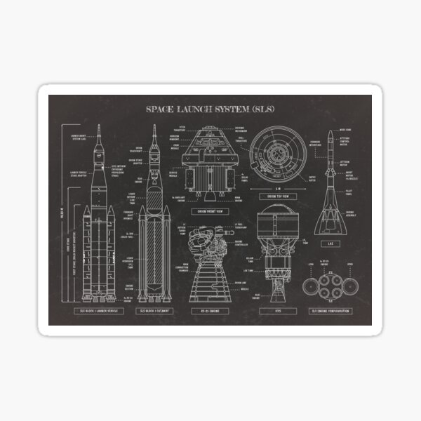 "Space Launch System (SLS) Blackboard" Sticker by BGALAXY | Redbubble
