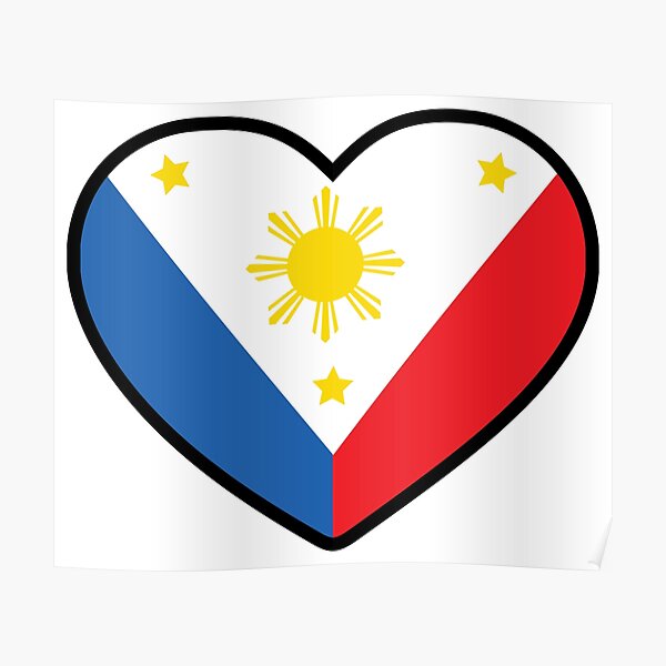 "Filipino Flag Heart" Poster by OhBoyLoveIt | Redbubble