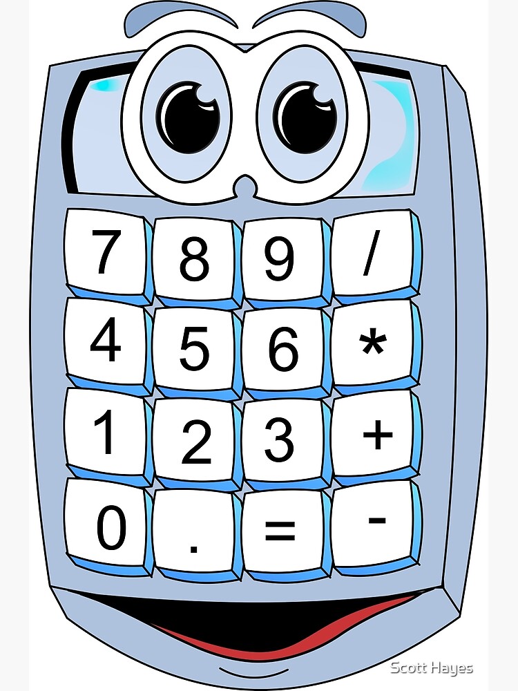 Lámina artística «Calculadora de dibujos animados» de Graphxpro | Redbubble