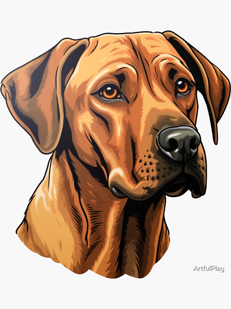 "Rhodesian ridgeback portrait" Sticker for Sale by ArtfulPlay | Redbubble