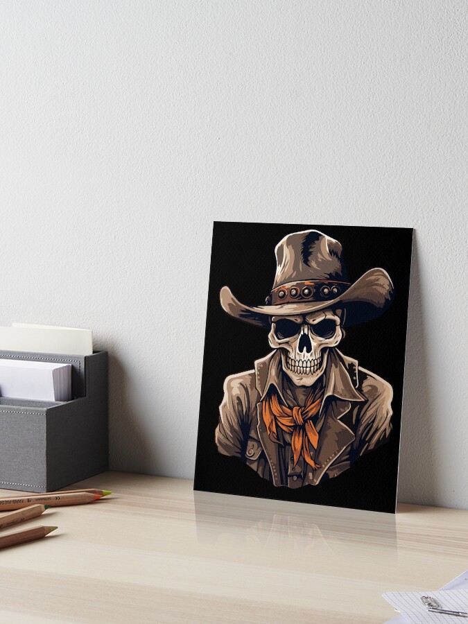"Halloween Cowboy Skeleton With Western Hat Wild West" Art Board Print ...