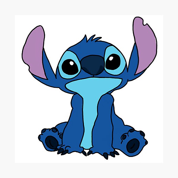 "Stitch sitting with white background" Photographic Print by AnaSofiaL ...