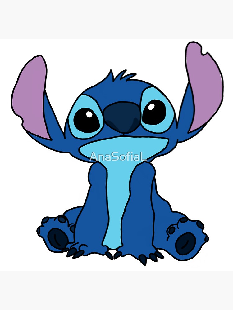 "Stitch sitting with white background" Sticker by AnaSofiaL | Redbubble