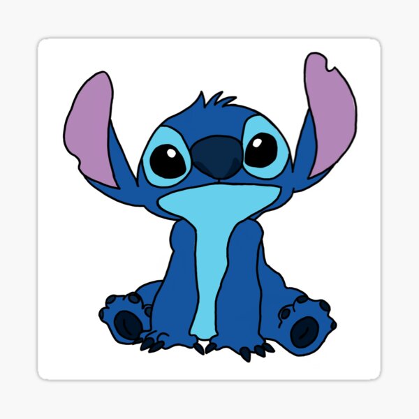 "Stitch sitting with white background" Sticker by AnaSofiaL | Redbubble