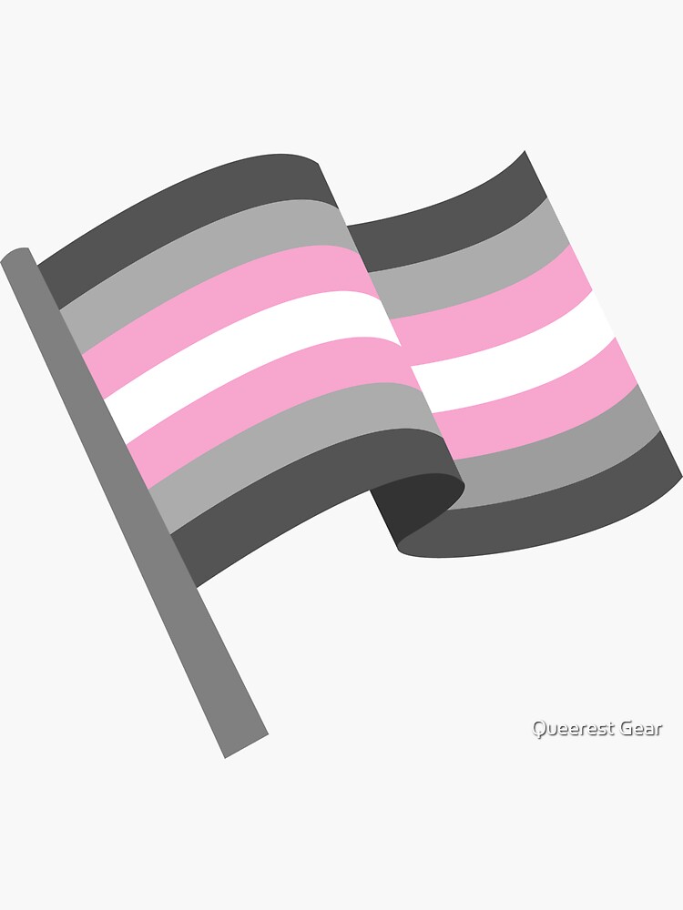 Demigirl Pride Waving Flag Sticker By Whitestagbrand Redbubble