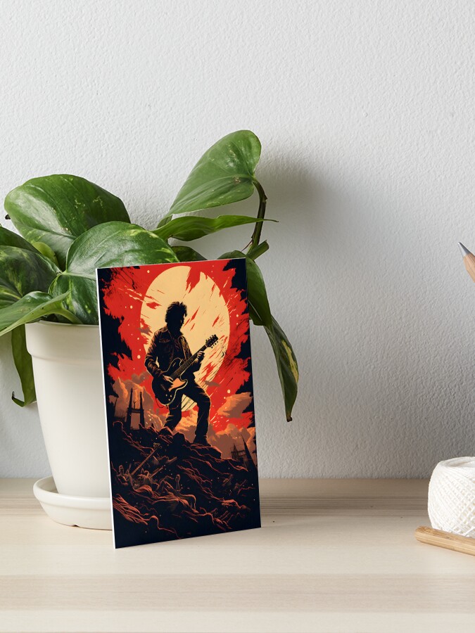 "Post Apocalyptic Guitarist Playing Guitar" Art Board Print for Sale by ...