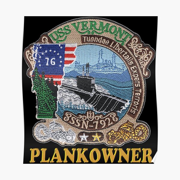 "USS Vermont SSN-792 Plankowner Blue Crew" Poster by Quatrosales ...