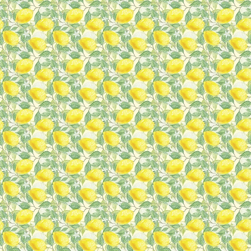 "Yellow Lemon Garden Repeating Pattern" by podartist | Redbubble