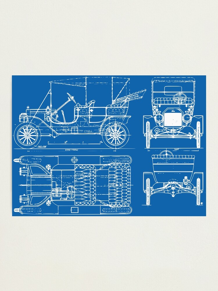 "Ford Model T Blueprint" Photographic Print for Sale by CallMeInspired ...