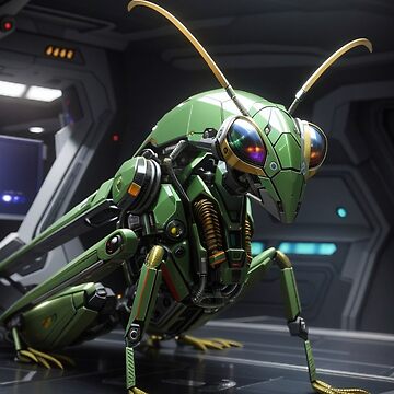 "Mantis Robot Alien Inside a Spaceship 2" Sticker for Sale by ...