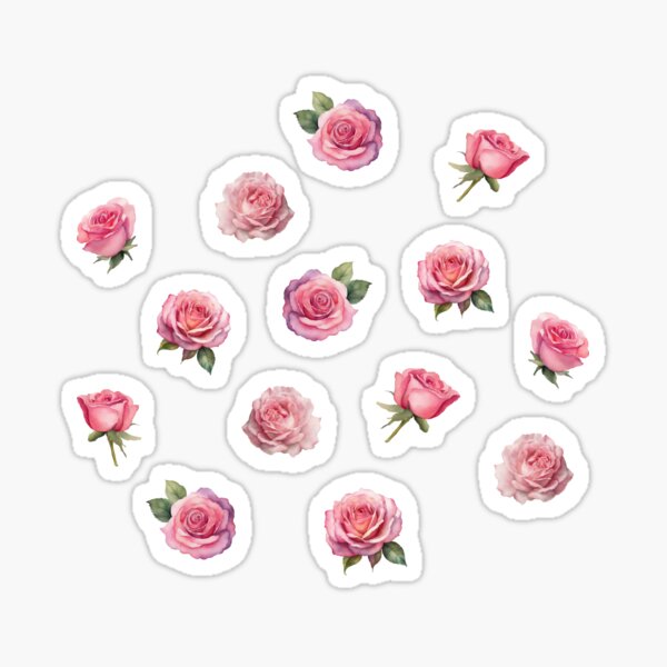 "Pink Roses Pack" Sticker for Sale by MaPetiteFleur | Redbubble