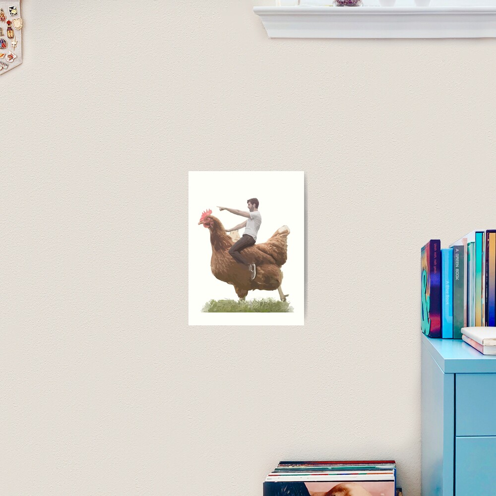 "Guy Riding Chicken" Art Print for Sale by Falcorion | Redbubble