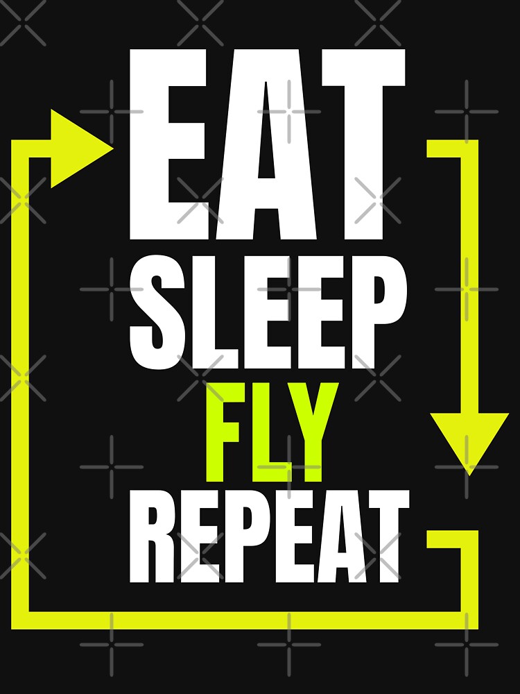 "Eat Sleep Fly Repeat,Travel, Aviation Themed Tee | Cabin Crew, Flight ...