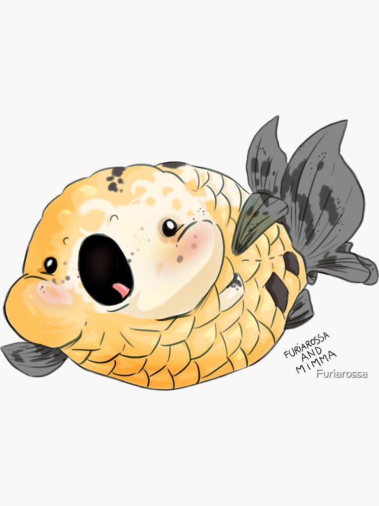 "Cute Ranchu Fish 1" Sticker by Furiarossa | Redbubble