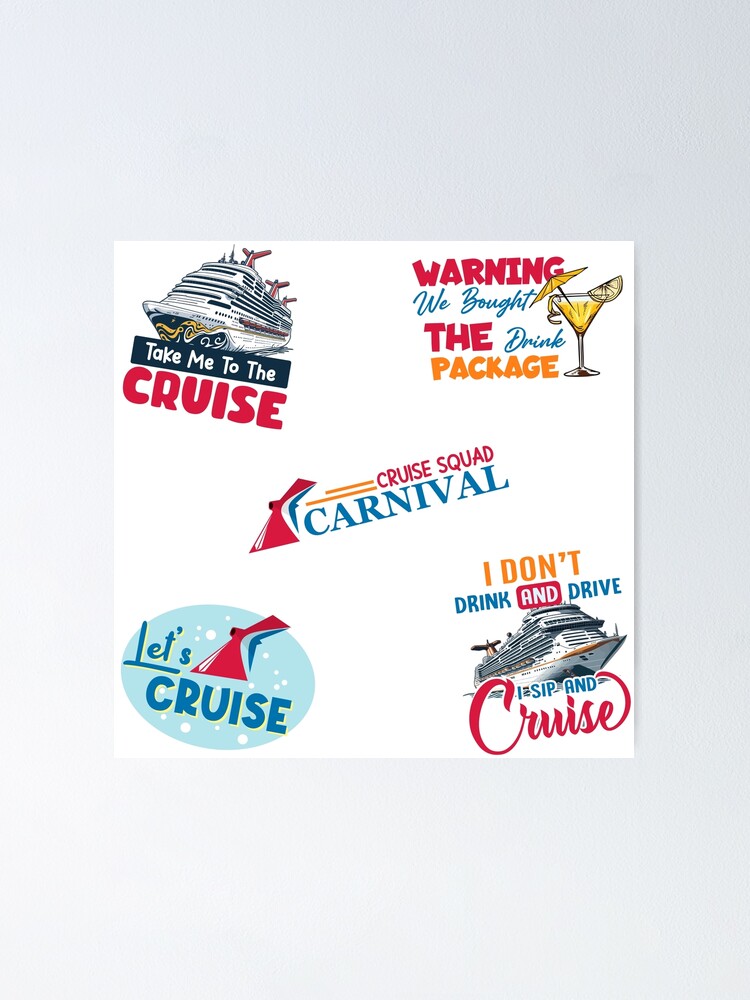 "Carnival Cruise Ship Sticker Pack" Poster for Sale by SlagiStudio ...