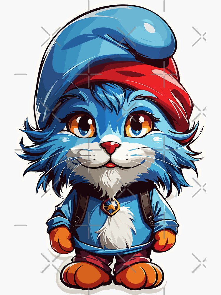 "smurf cat sticker " Sticker for Sale by Vikasphotolight | Redbubble