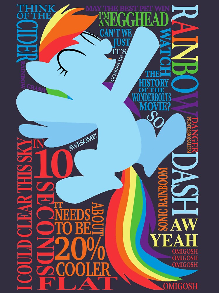"The Many Words of Rainbow Dash" T-shirt for Sale by AssaultWithCake ...