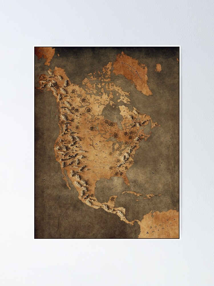 "Map of North America - Fantasy Theme" Poster for Sale by callumogden ...