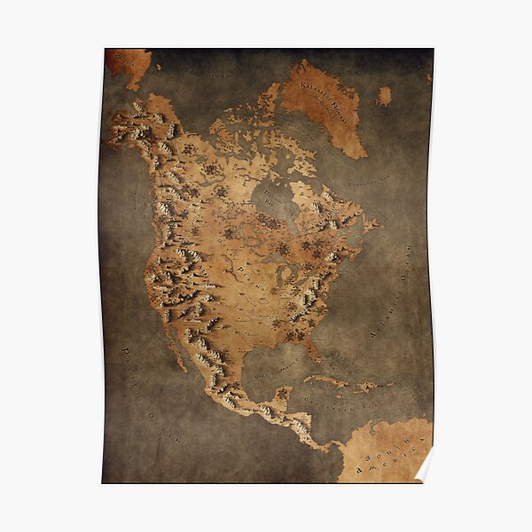 "Map of North America - Fantasy Theme" Poster for Sale by callumogden ...