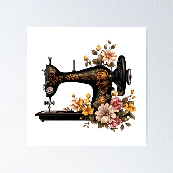 "Vintage Sewing Machine" Poster by YumeeCraft | Redbubble