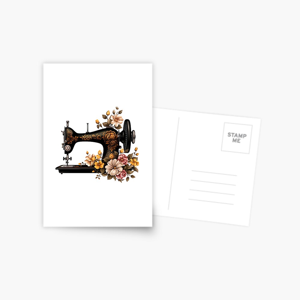 "Vintage Sewing Machine" Sticker by YumeeCraft | Redbubble