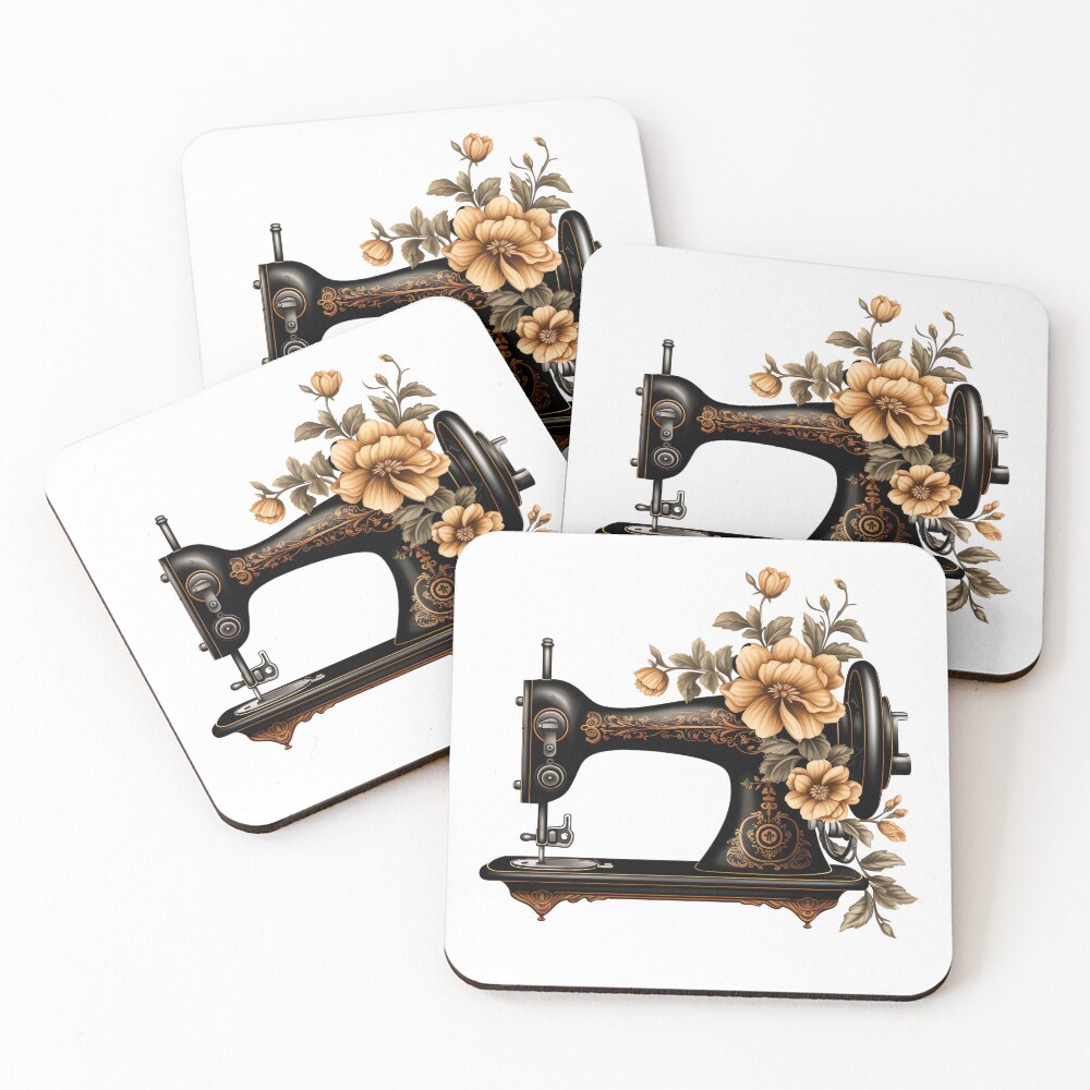 "Vintage Sewing Machine" Sticker by YumeeCraft | Redbubble