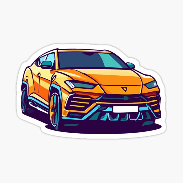 "Lamborghini URUS - Cartoon Design" Sticker for Sale by PoppinDesigner ...