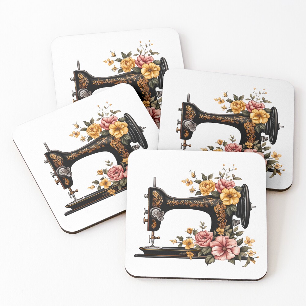 "Vintage Sewing Machine" Sticker by YumeeCraft | Redbubble