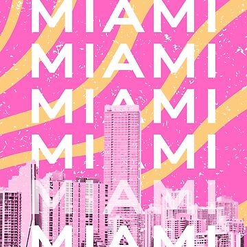"Miami Beach, Miami Travel Art, Preppy, Pink, Preppy Travel" Sticker ...