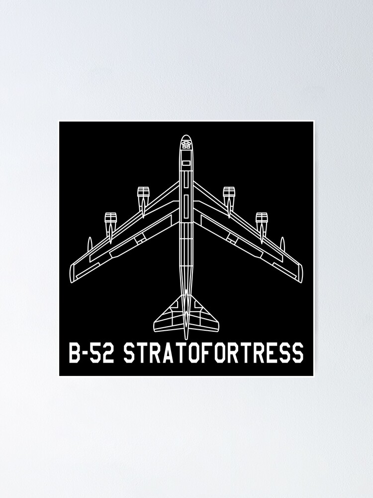 "B-52 Stratofortress Bomber Gift Schematic Blueprint Line Drawing ...