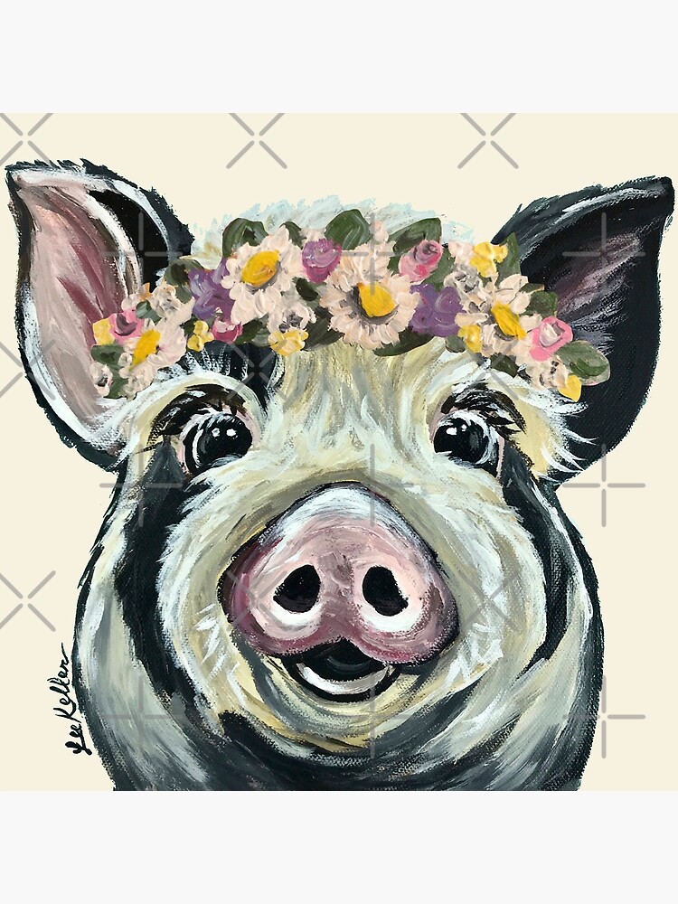 "Cute Pig Art" Poster by leekellerart | Redbubble