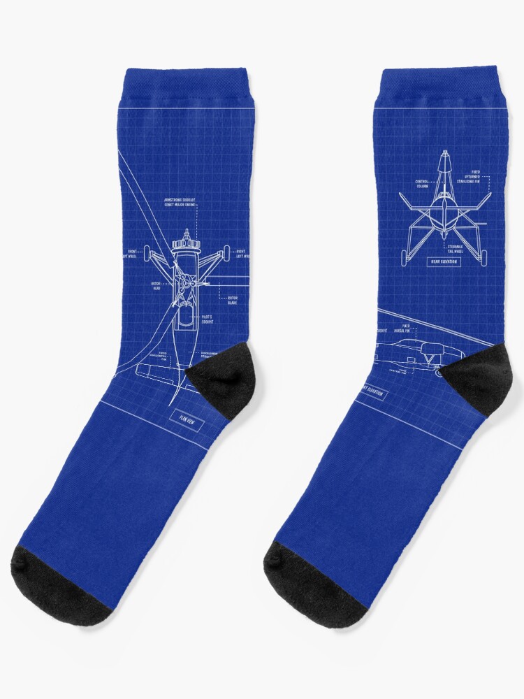 "Autogyro: Cierva C.30 (Blueprint)" Socks for Sale by Blue Galaxy Designs | Redbubble