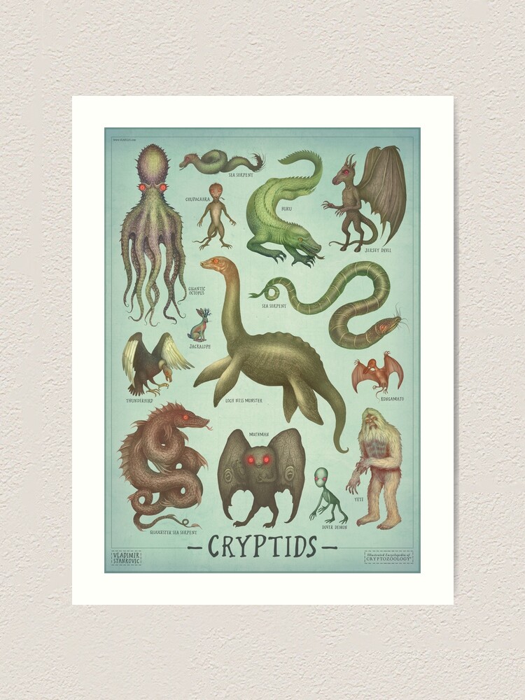 "Cryptids - Cryptozoology species" Art Print for Sale by vladimirsart | Redbubble