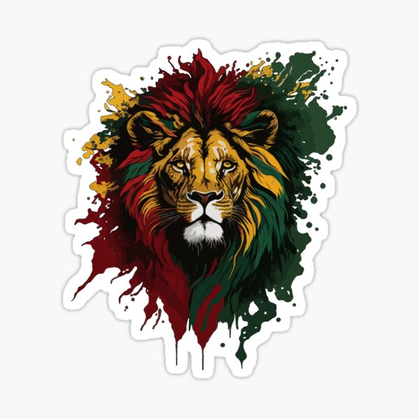 "Rasta Lion Inkblot" Sticker for Sale by reggaeartgifts | Redbubble