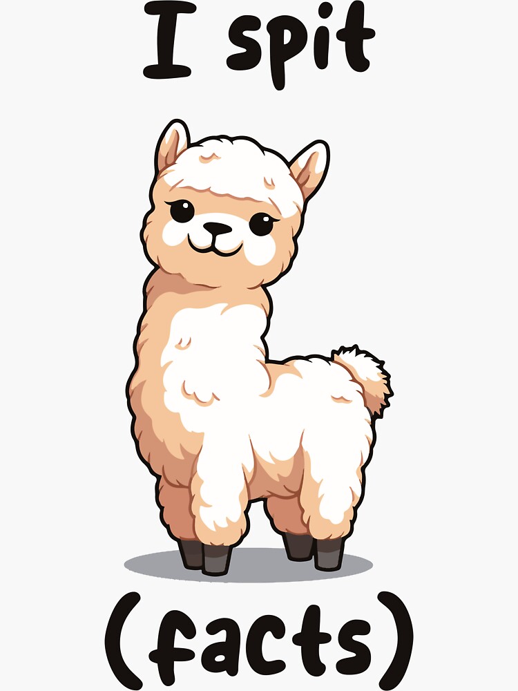 "Llama "I Spit (Facts)"" Sticker for Sale by StickWithFinn | Redbubble