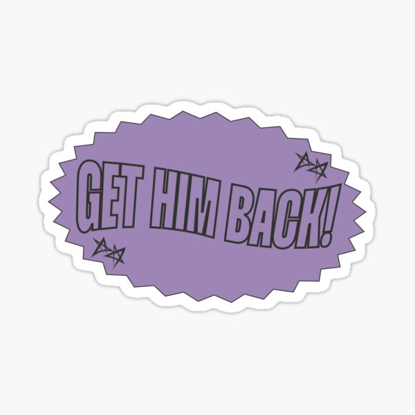 "get him back! purple Y2K" Sticker for Sale by karma-style | Redbubble