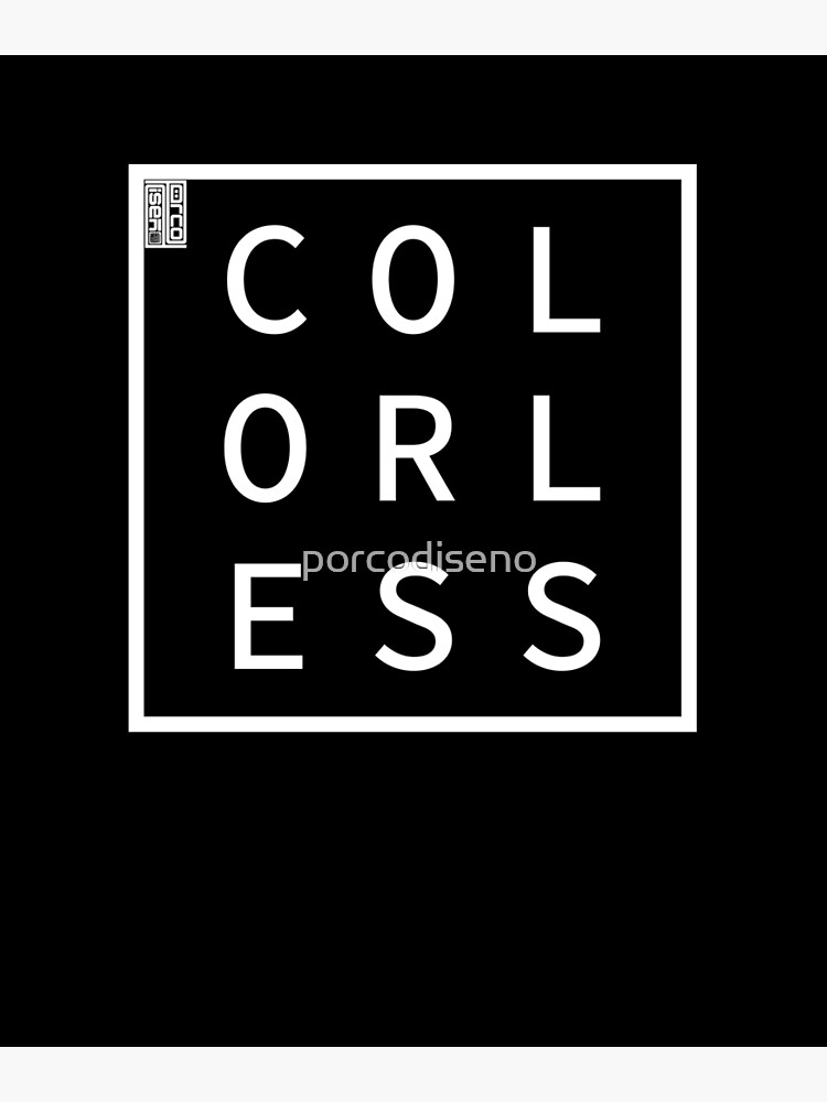 "COLORLESS Define Me Word Simple Classic Square Box" Poster by ...