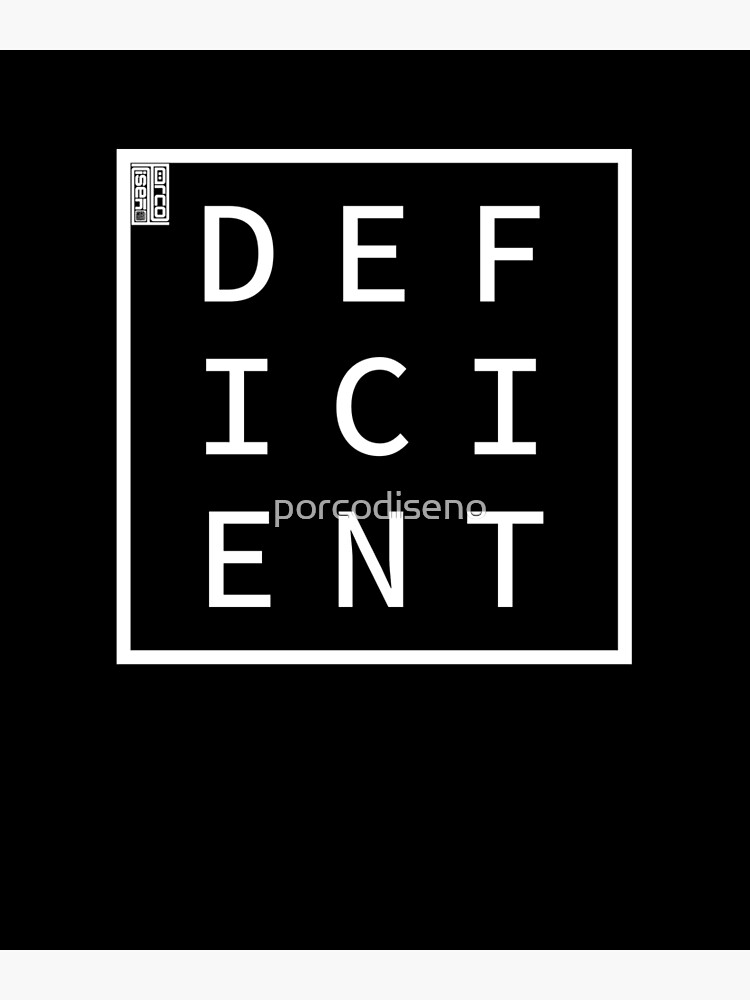 "DEFICIENT Define Me Word Simple Classic Square Box" Poster for Sale by ...