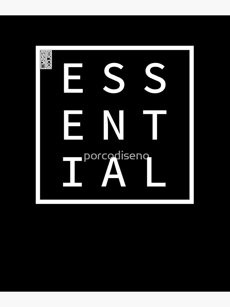 "ESSENTIAL Define Me Word Simple Classic Square Box" Art Print by ...