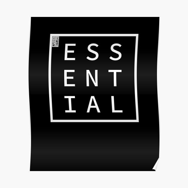 "ESSENTIAL Define Me Word Simple Classic Square Box" Poster for Sale by ...