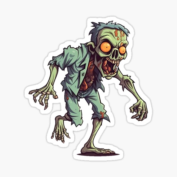 "A scary Halloween zombie" Sticker for Sale by good-candy | Redbubble