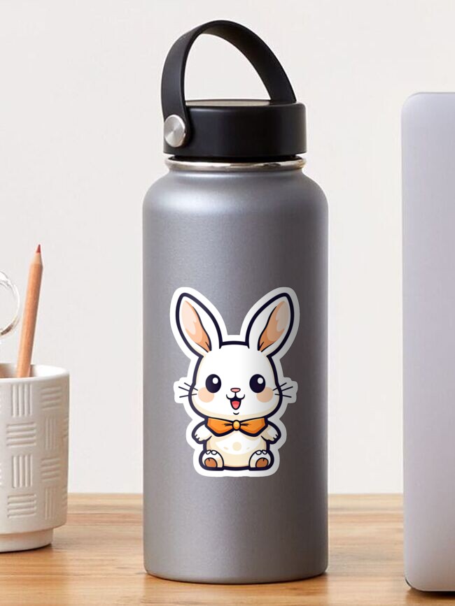 "Cute Happy Rabbit Sitting Down" Sticker for Sale by eyestetix | Redbubble