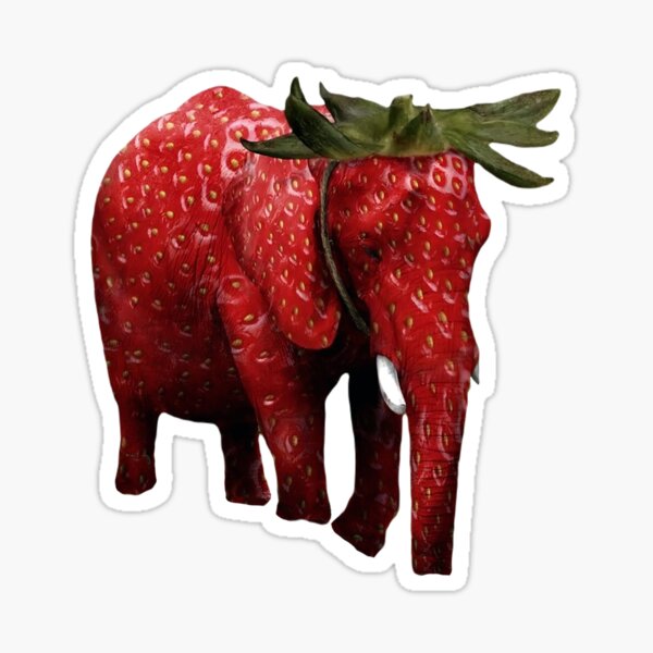 Pegatina for Sale con la obra «HQ Fresa Elefante Meme Amor Mentira» de ...