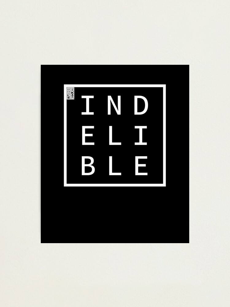 Impression photo « INDELIBLE Définir moi Word simple boîte carrée ...