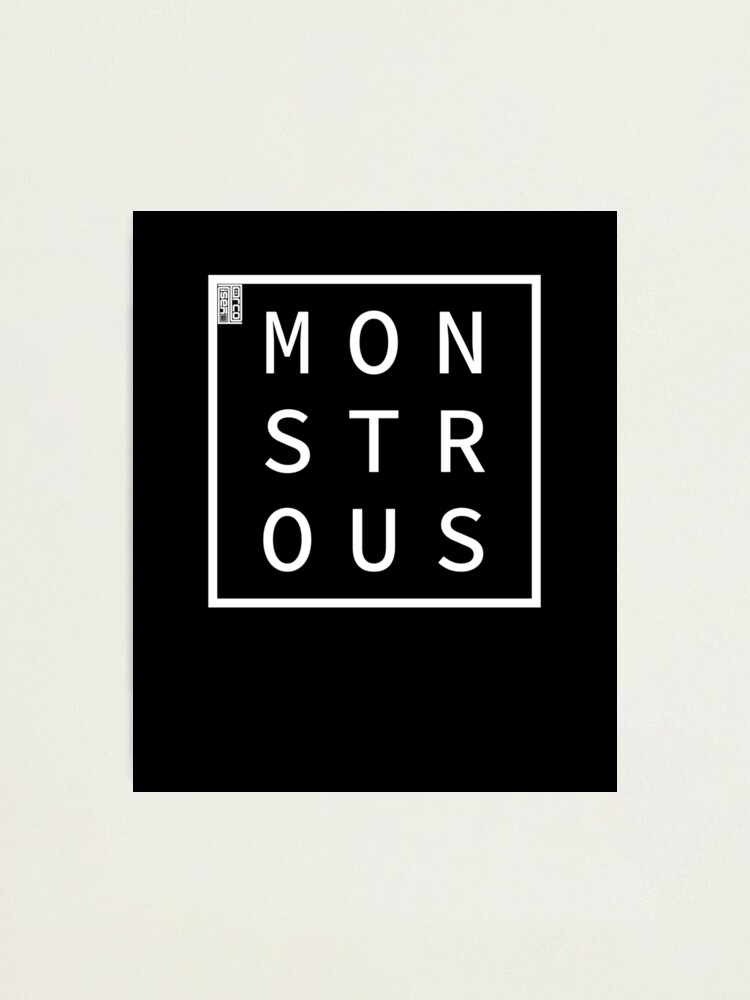 "MONSTROUS Define Me Word Simple Classic Square Box" Photographic Print ...