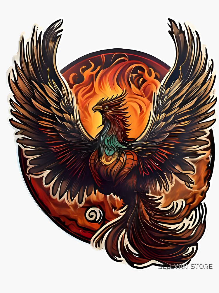 "PHOENIX NEO TRADITIONAL ART STYLE" Sticker for Sale by IELEVAN STORE ...