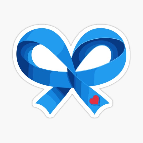 "Blue heart ribbon, diabetes awareness" Sticker for Sale by Lokoz ...